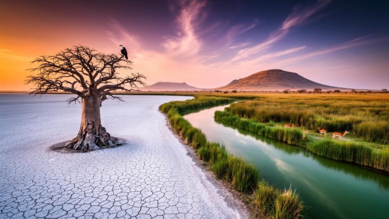 Géographie du Botswana : plateau du Kalahari, delta de l'Okavango et ...